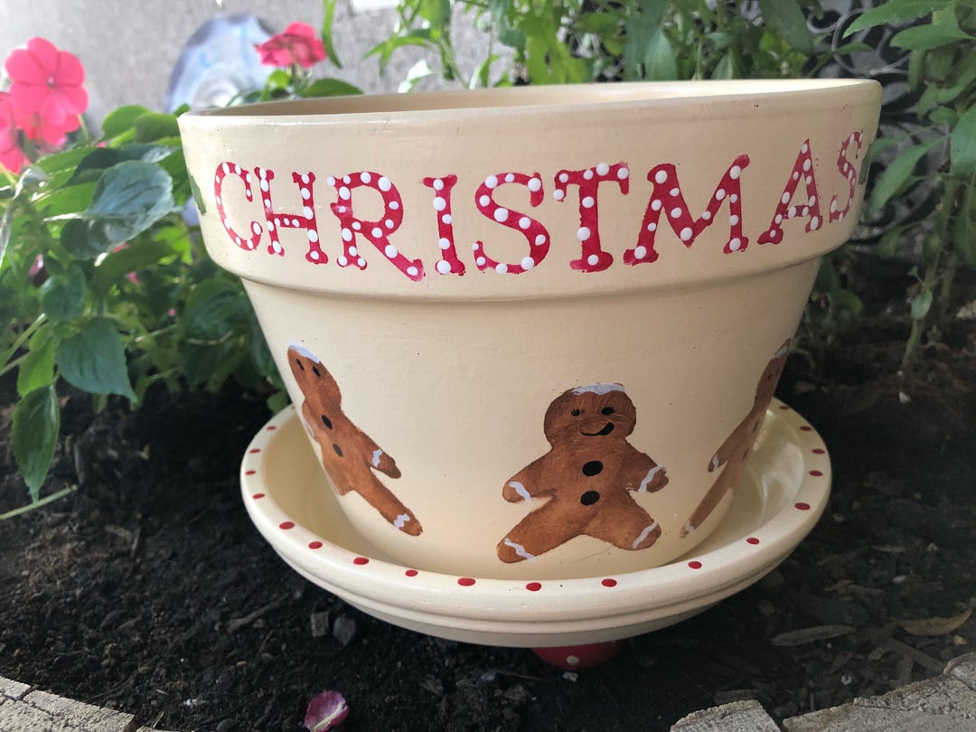 Christmas Gingerbread Cookies Flower Pot - Etsy