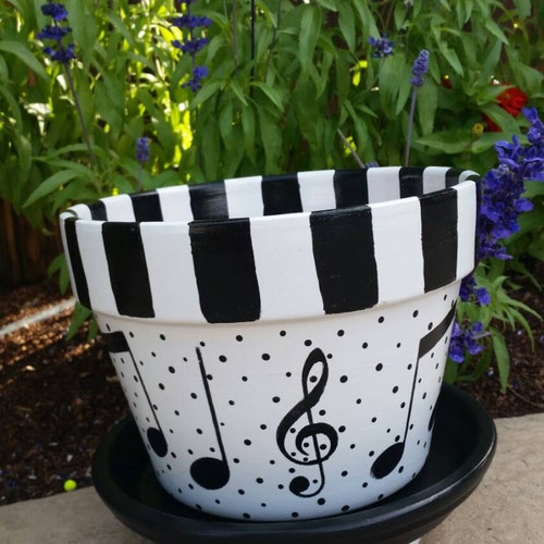 Music Note Flower Pot - Etsy