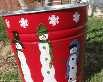 Snowman Bucket | Etsy
