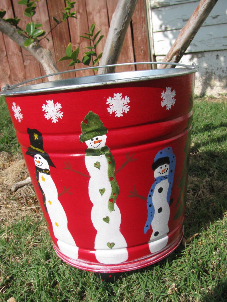 Snowman Bucket - Etsy