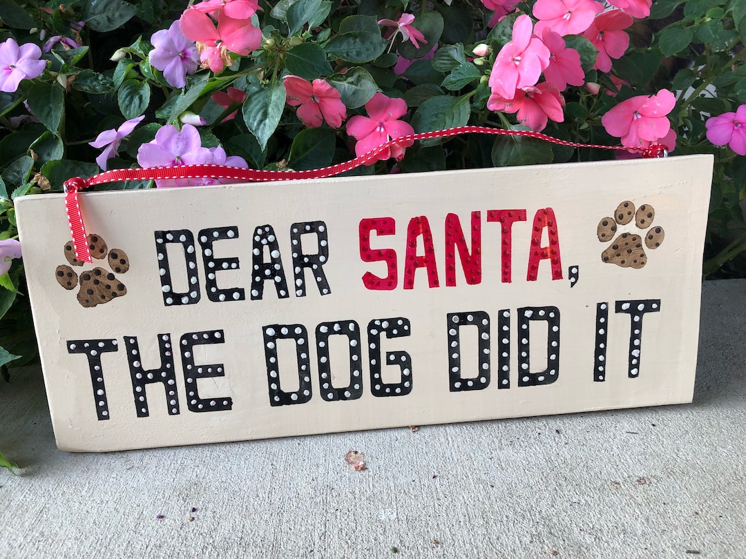 Dog Paw Santa Sign - Etsy