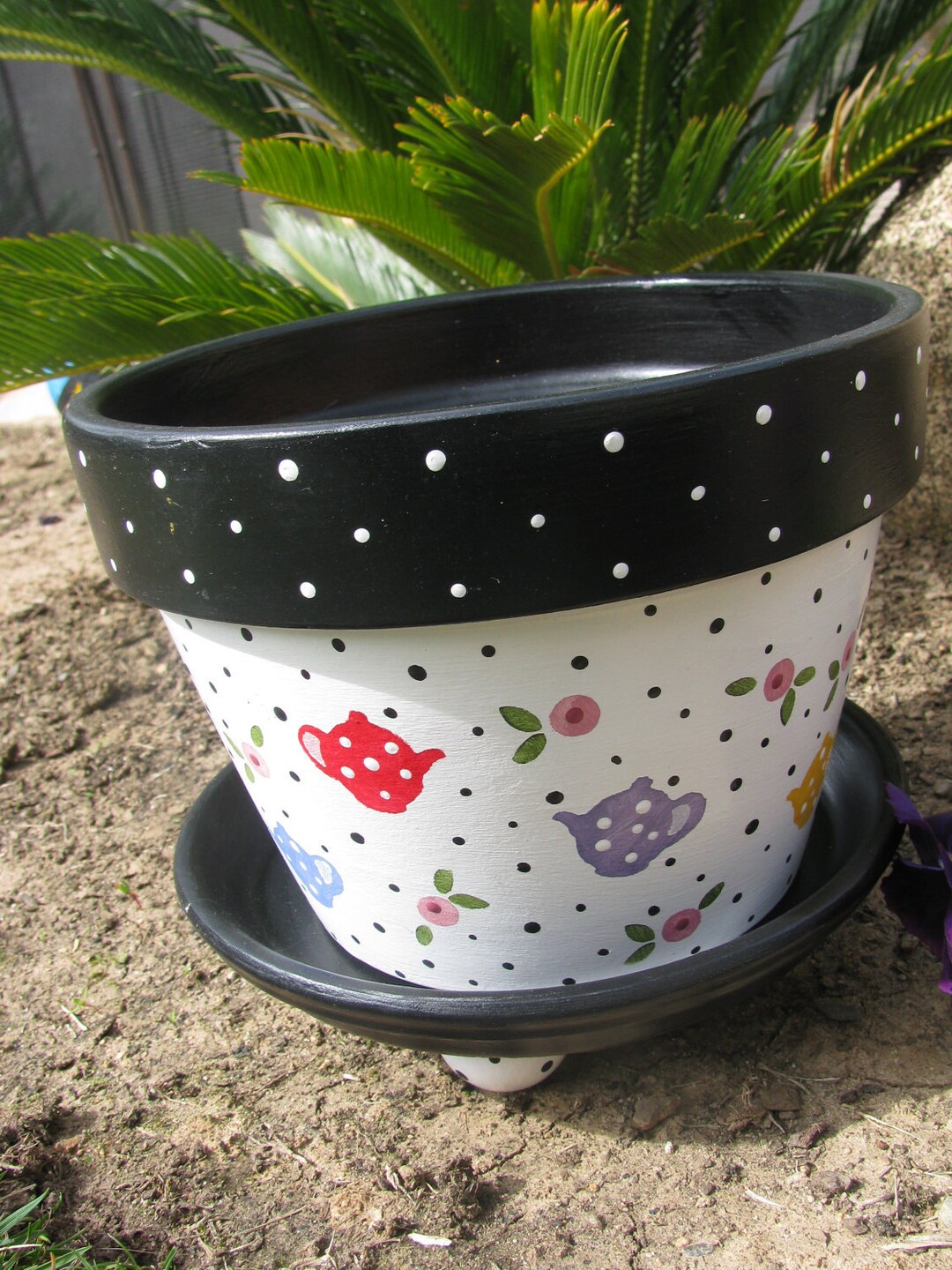 Flower Pot ... Tea Pot Multi Color - Etsy