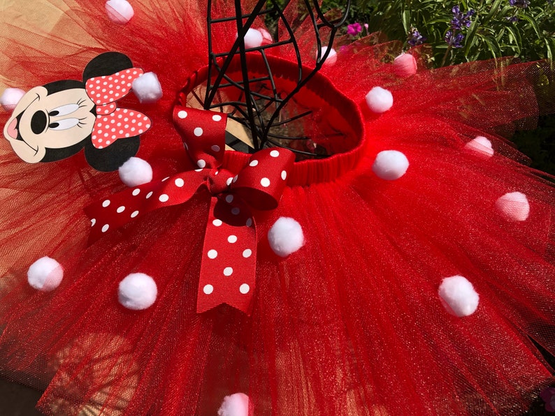 Red Polka Dot Mouse-inspired Tutu With Bow – Handmade Girls Birthday ...
