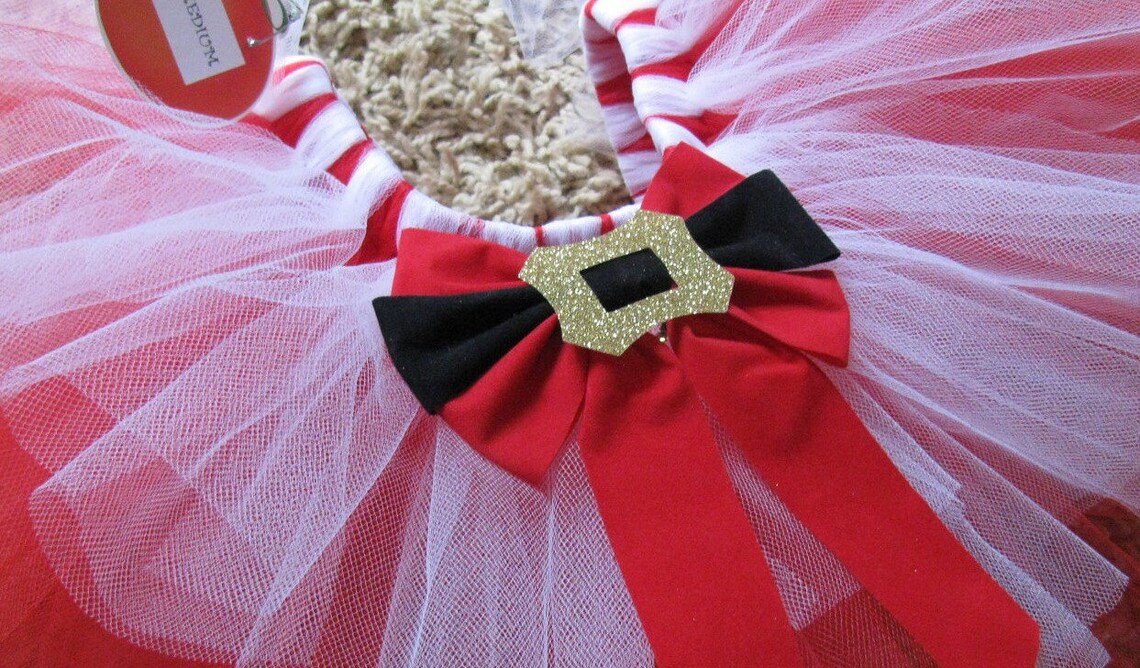 Santa Claus Christmas Tutu Skirt | Red & White Holiday Tulle With Santa ...