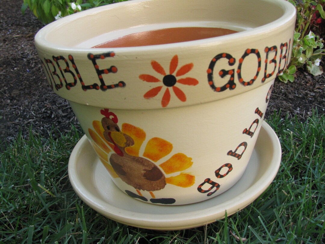 Thanksgiving Turkey Gobble Planter - Etsy