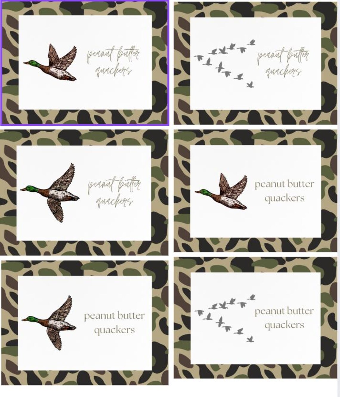 Rustic Mallard Duck Food Tent Labels: Hunting Party Decor (printable ...