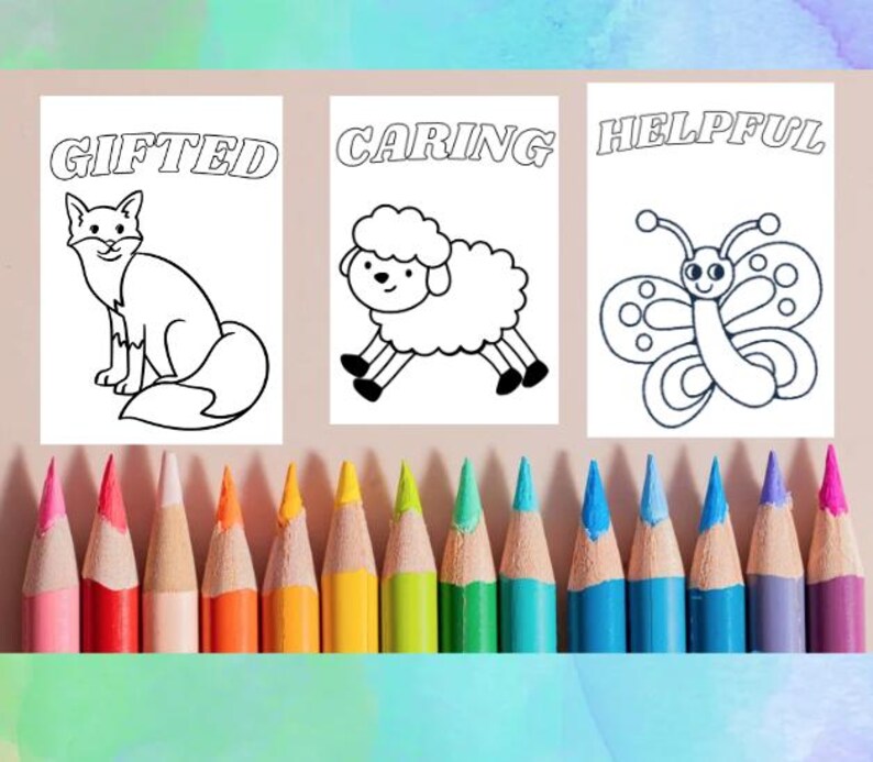 Animal Affirmation Coloring Pages: Fun Learning for Kids (digital ...