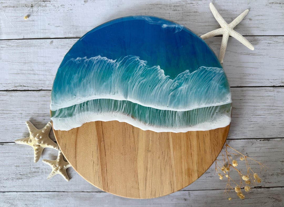 Resin Ocean Wave Lazy Susan: Beach-themed Charcuterie Board - Etsy