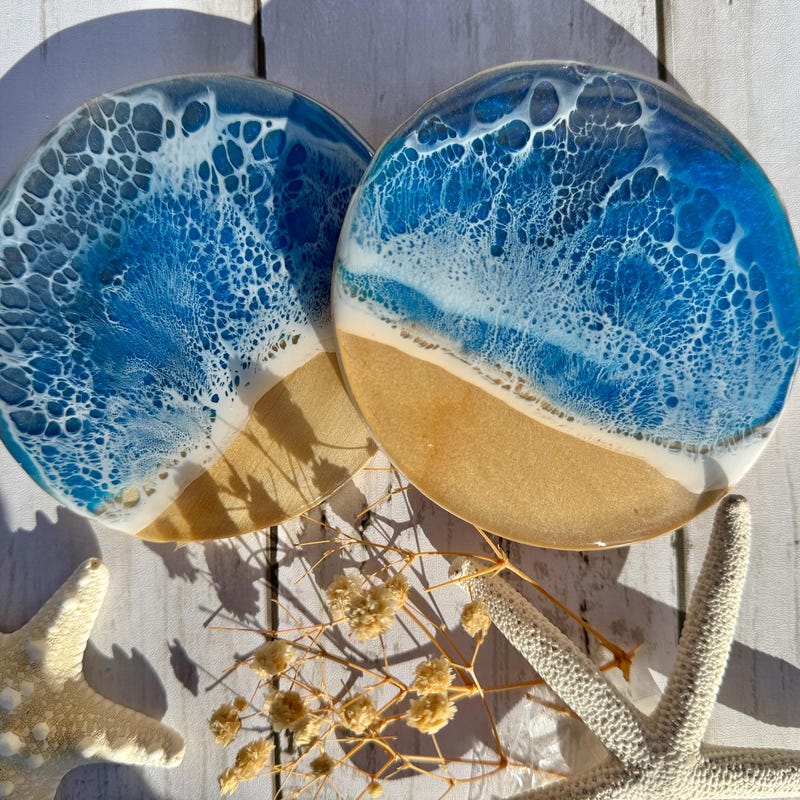 Resin Beach Coasters - Etsy