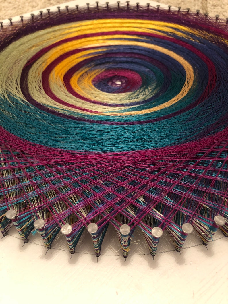 String Art Mandala, Geometric Wall Art, Meditation Decor, Ocean Living ...