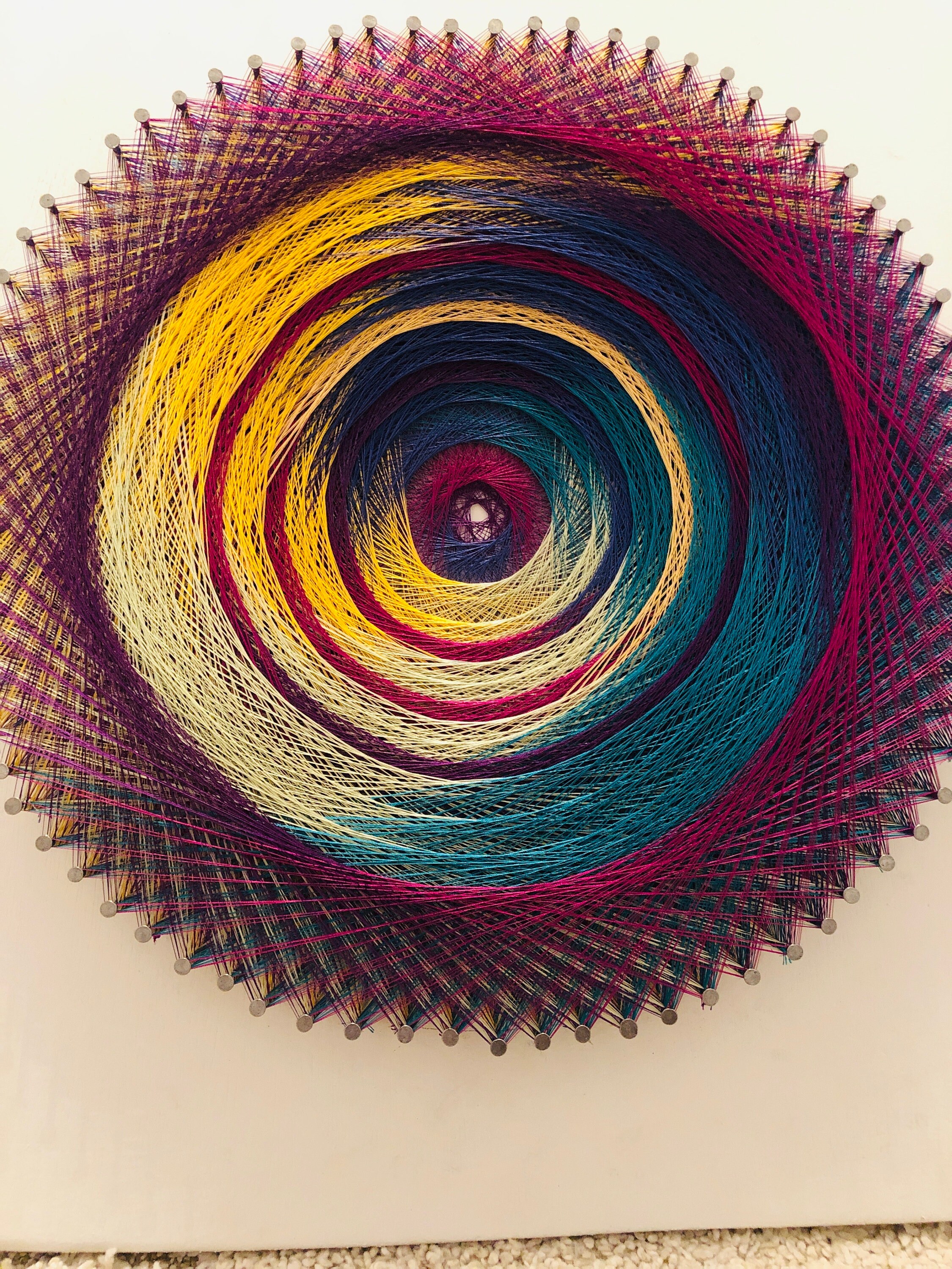 String Art Mandala, Geometric Wall Art, Meditation Decor, Ocean Living ...