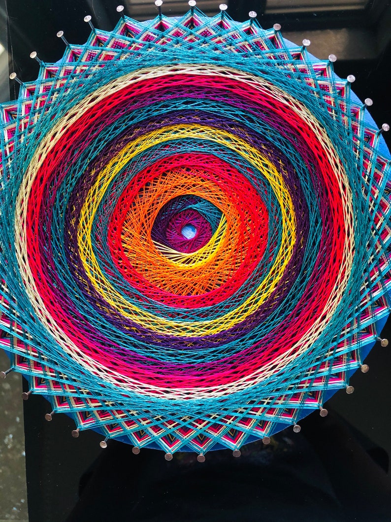 String Art Mandala, Geometric Wall Art, Meditation Decor, Ocean Living ...