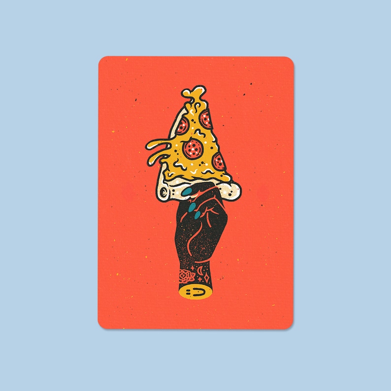 Pizza Postcard Pack! Four Pizza Postcards! - Etsy
