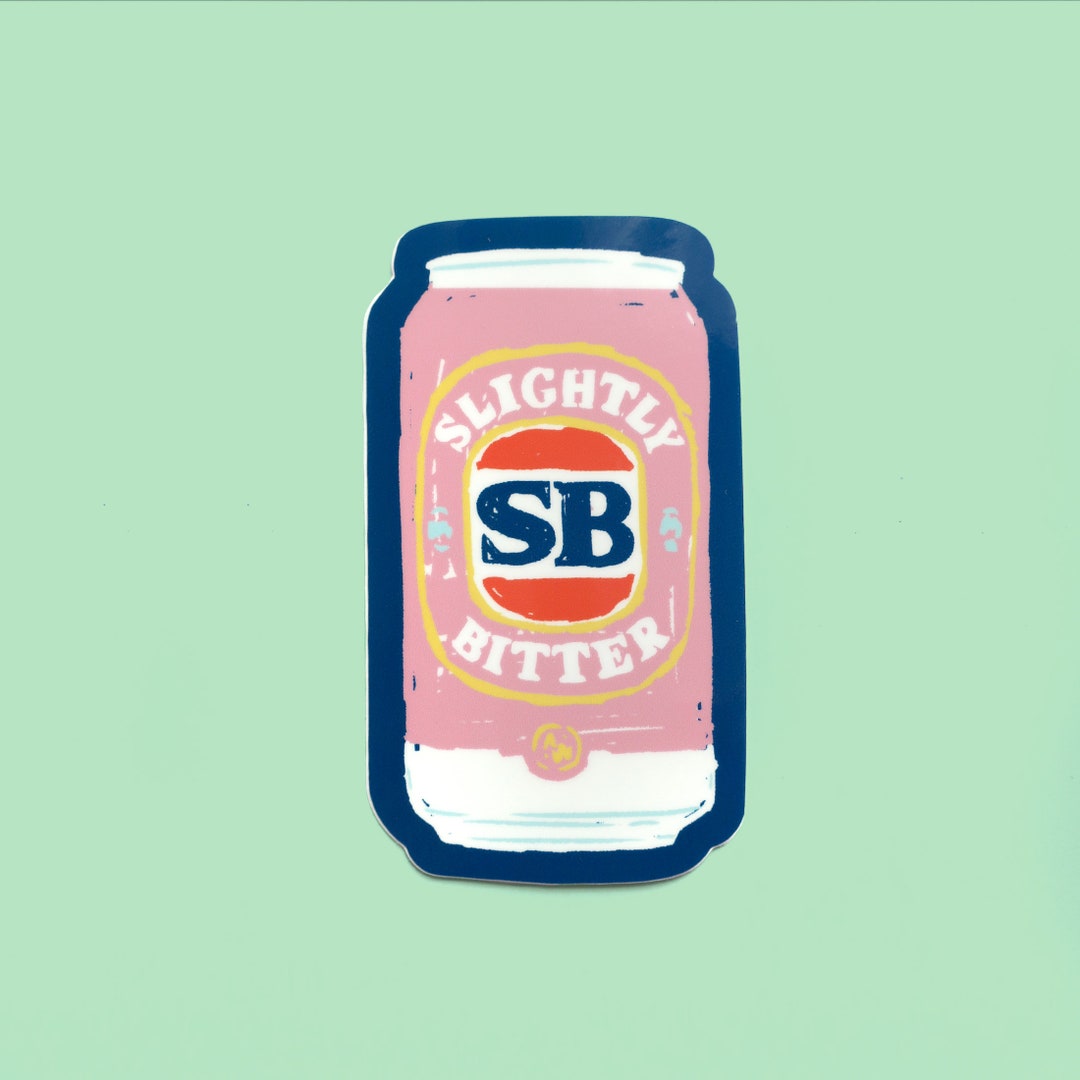 Slightly Bitter - Aussie Snacks - Beer Can - Vinyl Sticker - 9x5cm - Etsy
