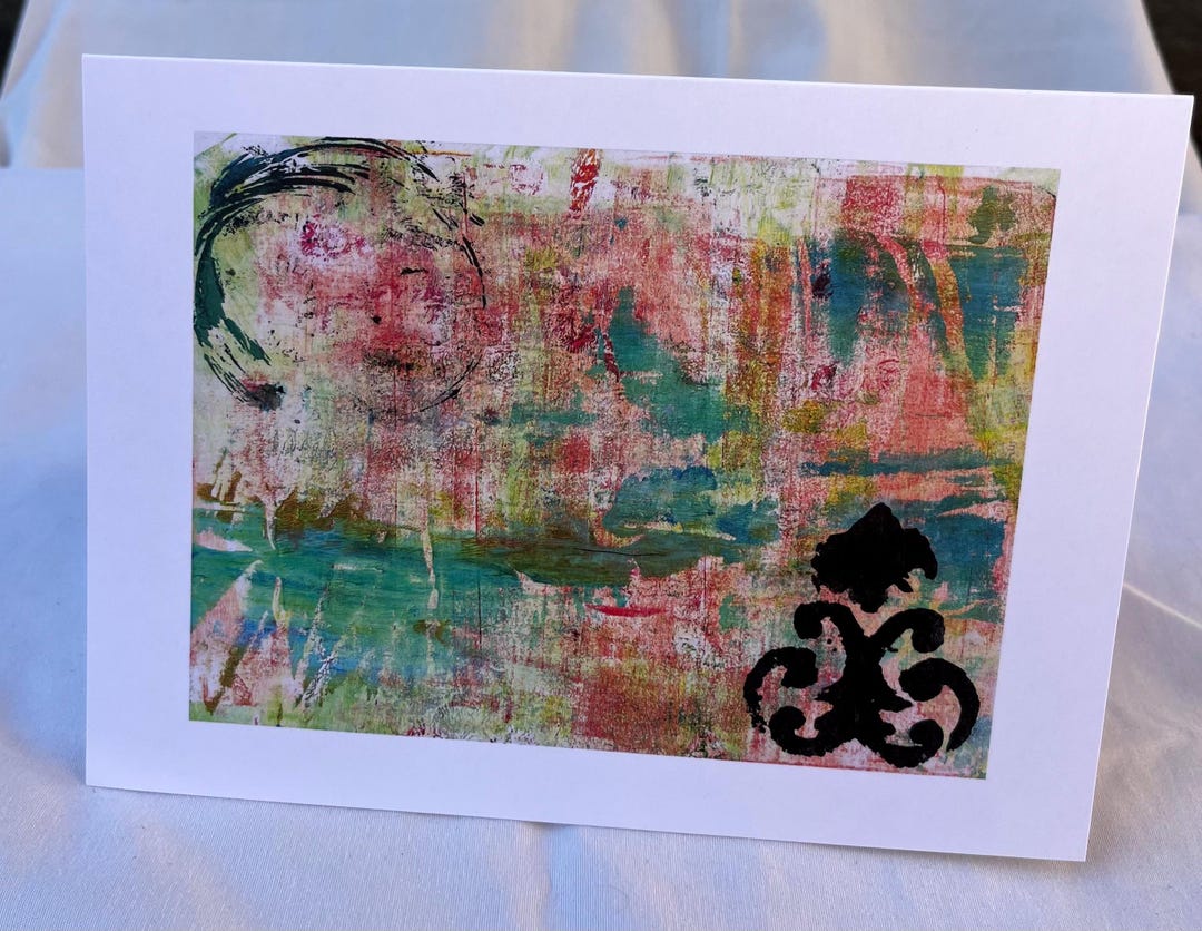Gelli Print Notecards, Set of 5 - Etsy