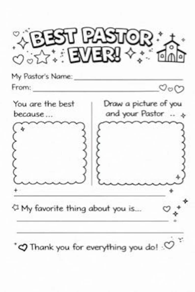 Pastor Appreciation Coloring Pages Bundle | Thank You Pastor Printable ...