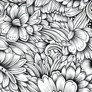 Botanical Coloring Book for Adults | 25 Flower Pages (digital Download ...