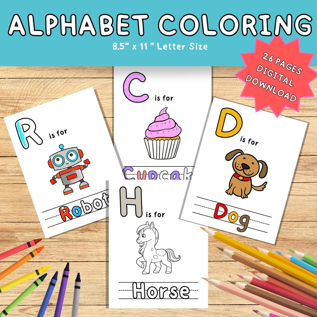 ABC Coloring Pages | Printable Alphabet Worksheets (digital Download ...