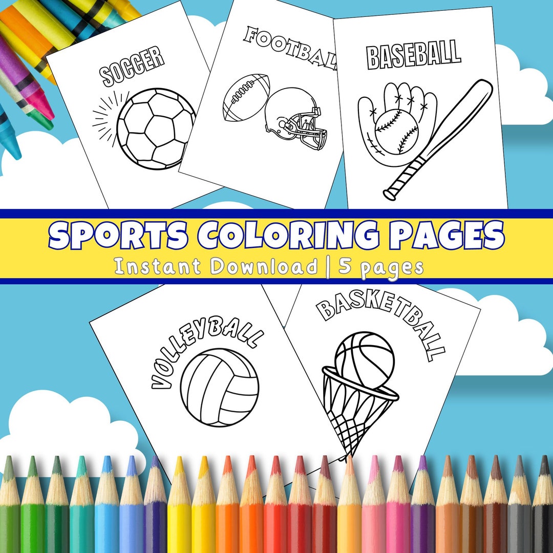 Simple Ball Sports Coloring Pages Sports Theme Happy Birthday Kids ...