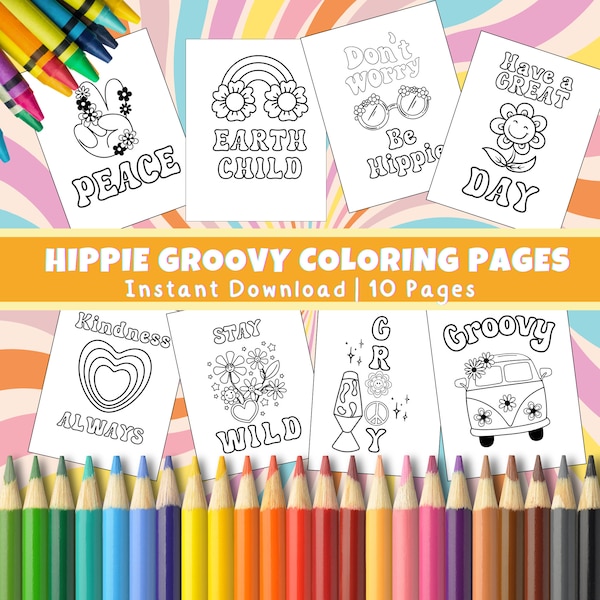 Groovy Coloring Page - Etsy
