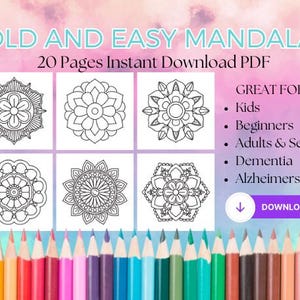 Bold Easy Mandala Coloring Pages | Perfect for Kids, Beginners, Adults ...