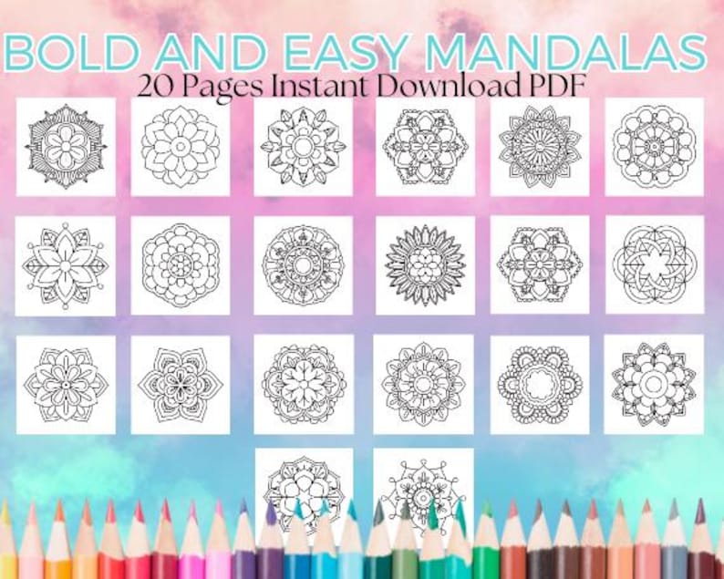 Bold Easy Mandala Coloring Pages | Perfect for Kids, Beginners, Adults ...