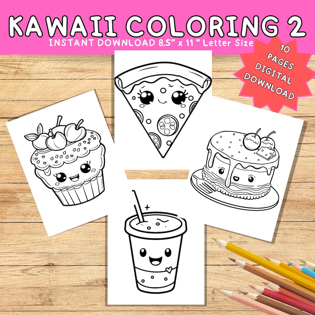 Cute Coloring Pages | Japanese Kawaii | Pdf | Digital Download | Cozy ...