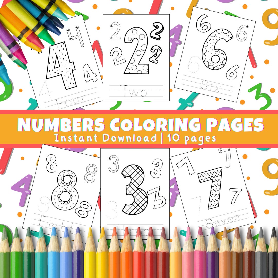 Number Practicing Coloring Printable for Kids, Coloring Pages ...