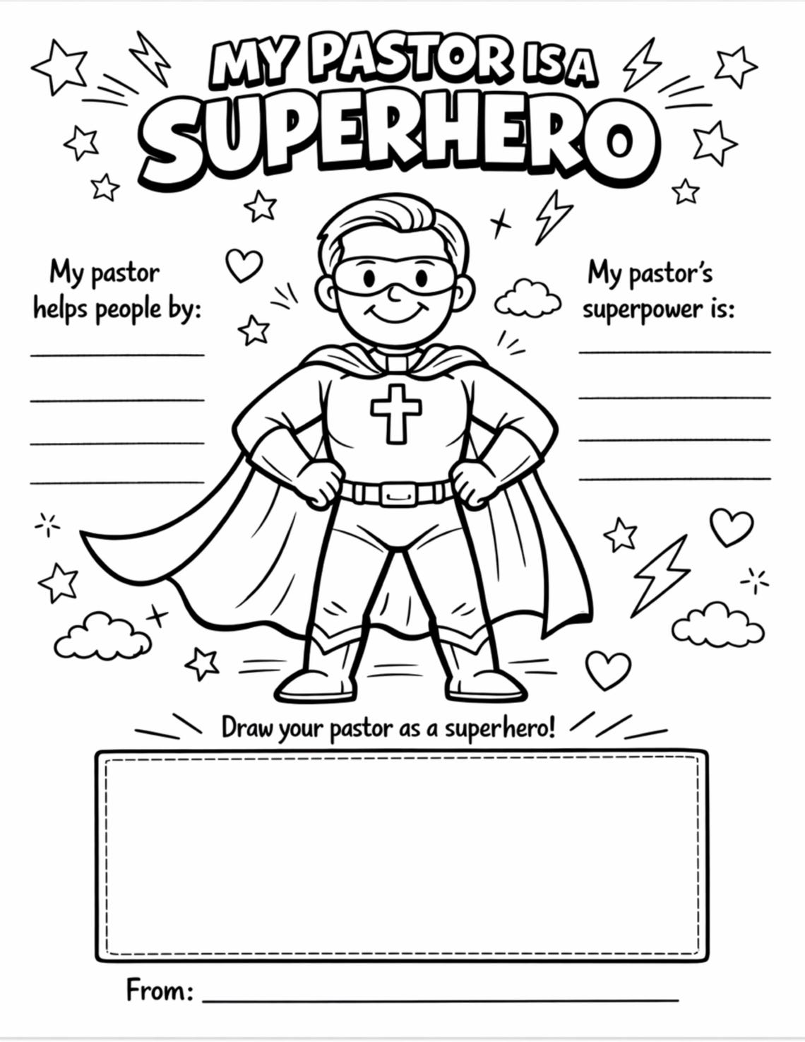 Pastor Appreciation Coloring Pages Bundle | Thank You Pastor Printable ...
