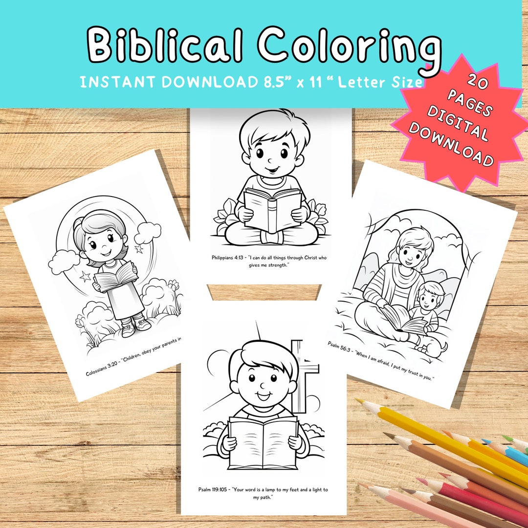 Preschool Christian Bible Verse Homeschool Printable Coloring Page Kid ...