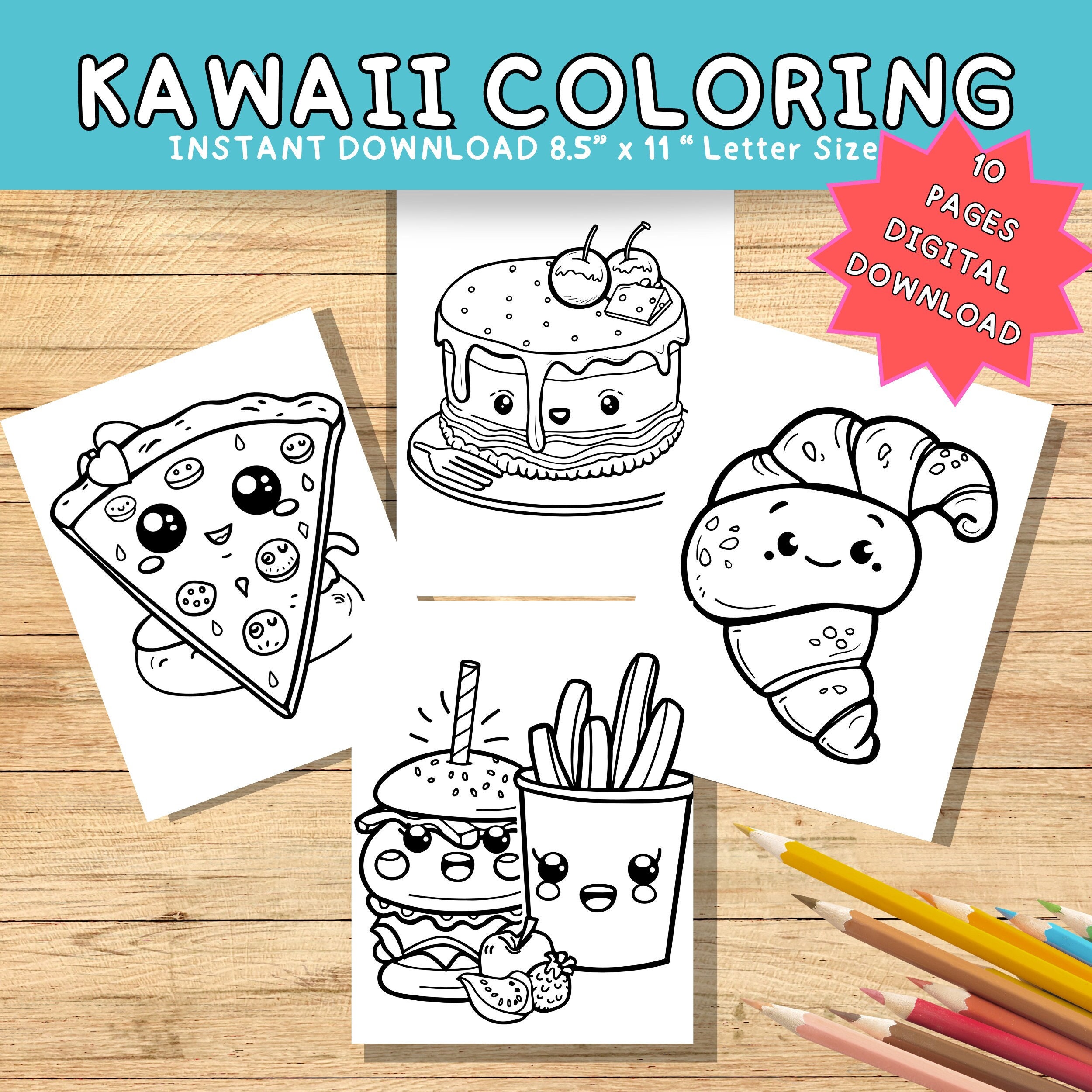 Cute Coloring Pages | Japanese Kawaii | Pdf | Digital Download | Cozy ...