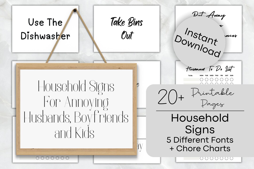 Signs for Husbands,nobody Listens Signs, Passive Aggressive Household ...