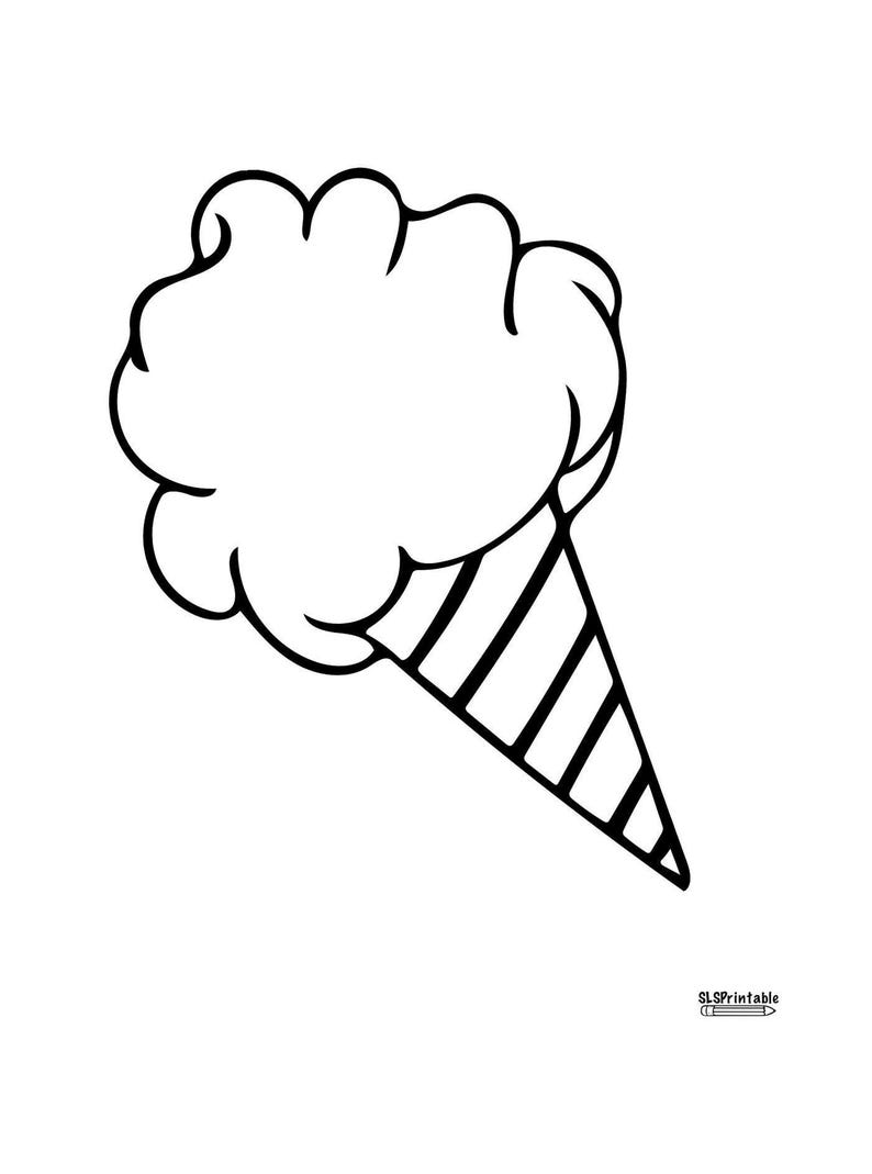 Cotton Candy Coloring Page: Hand Drawn Printable (PNG File) - Etsy