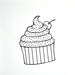 Sprinkle Cupcake Coloring Page/printable Image. PNG File in Black and ...