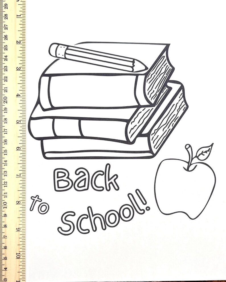 Back to School Coloring Page Perfect for Kids First Day of School. PNG ...
