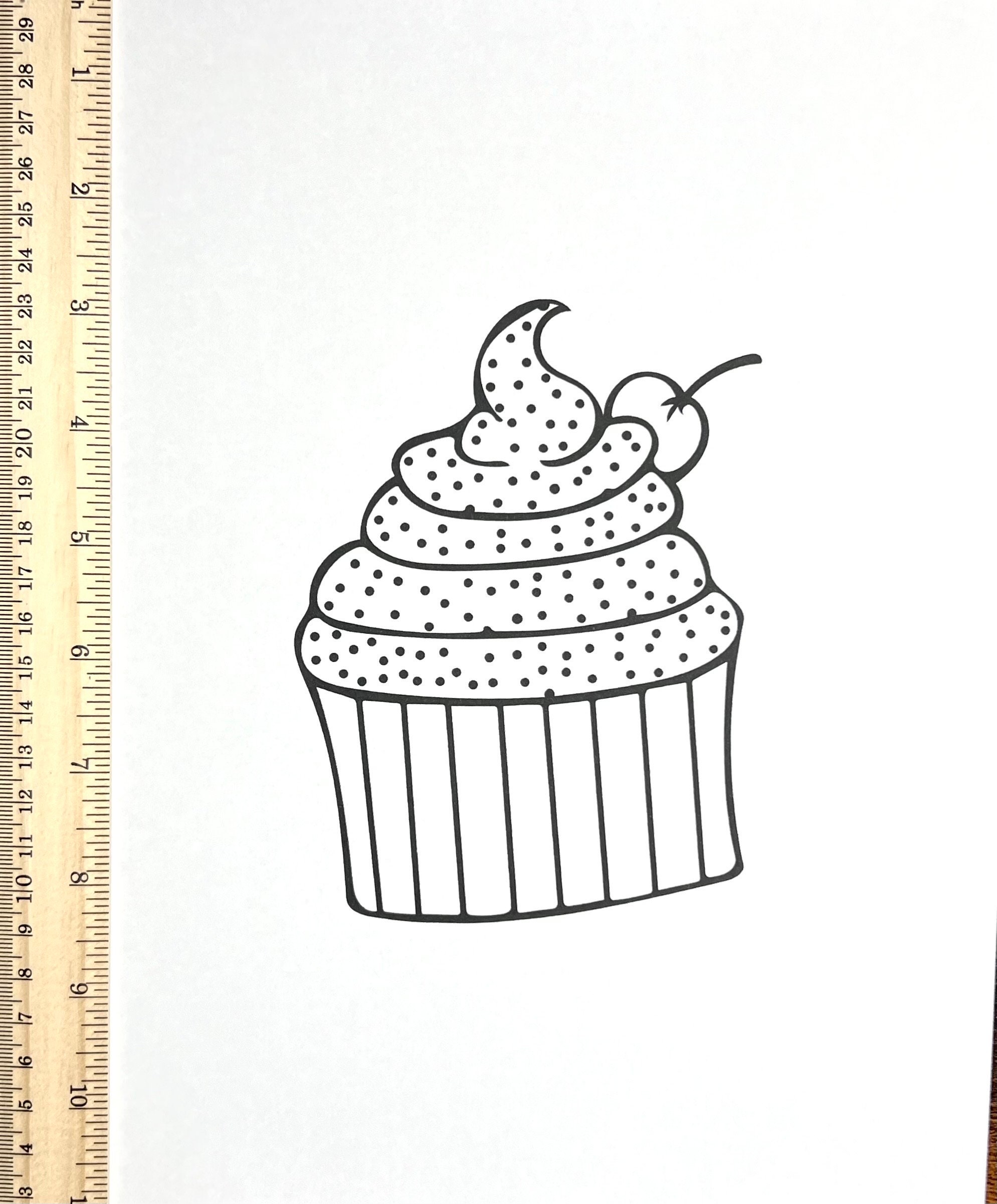 Sprinkle Cupcake Coloring Page/printable Image. PNG File in Black and ...
