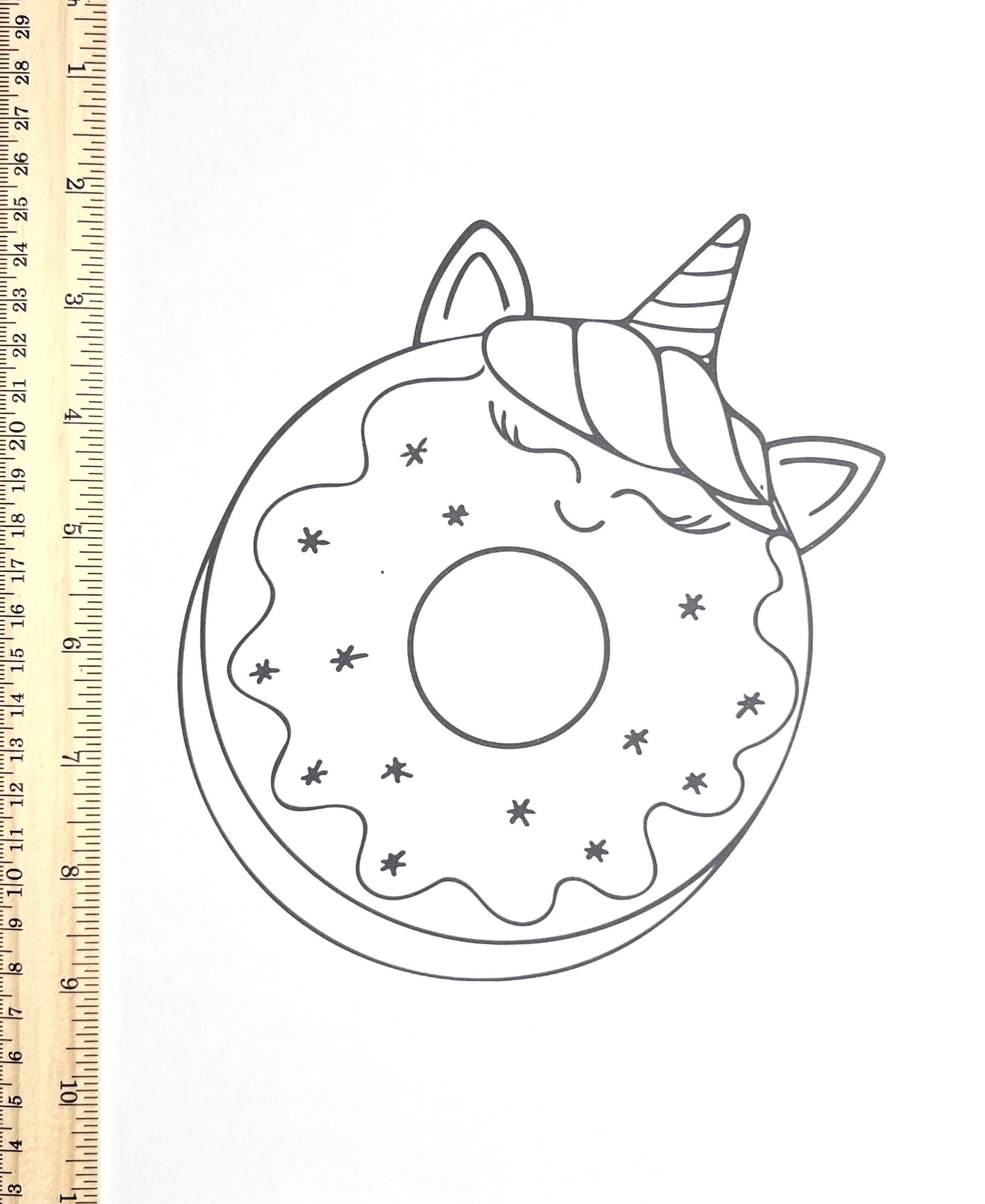 Unicorn Donut Coloring Page: Hand-drawn Printable (PNG File) - Etsy