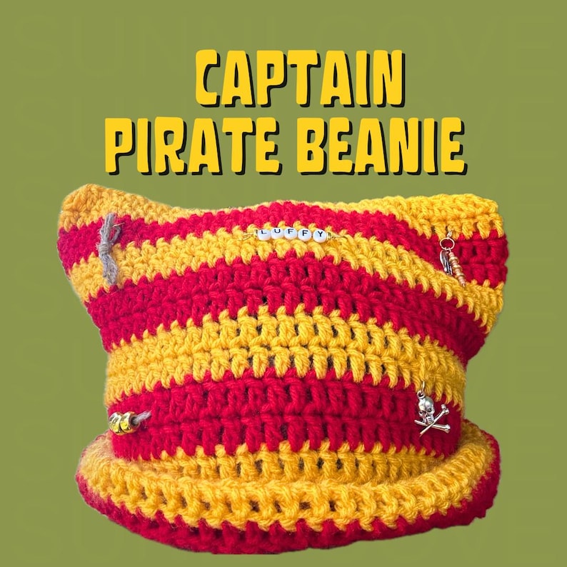 Captain-inspired Crochet Cat Beanie - Etsy