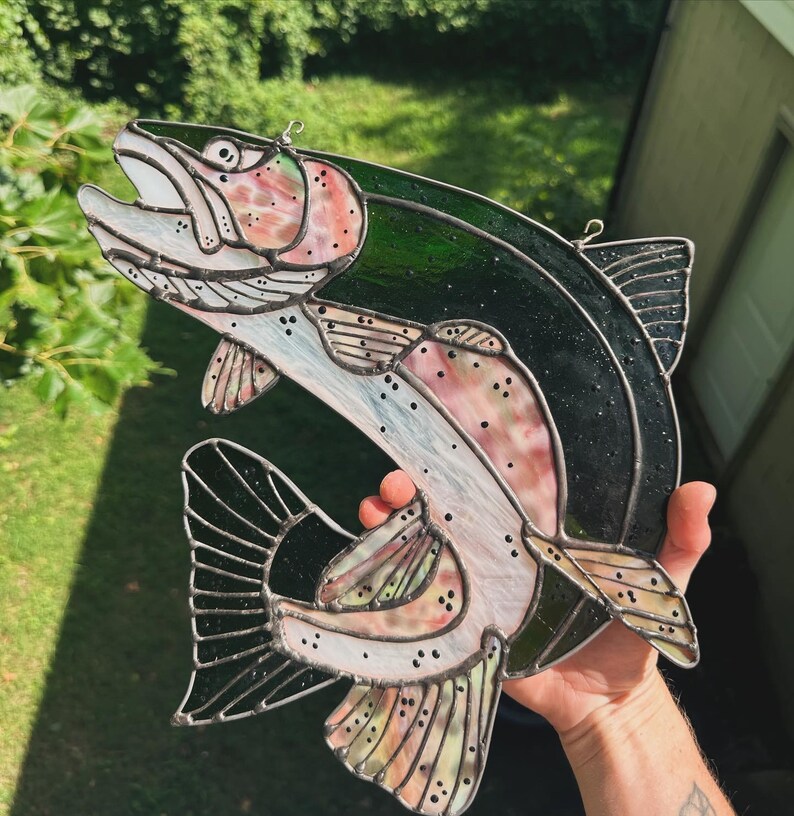 Stained Glass Rainbow Trout - Etsy