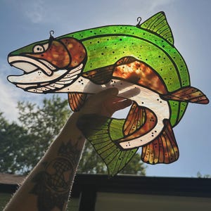 Stained Glass Rainbow Trout - Etsy