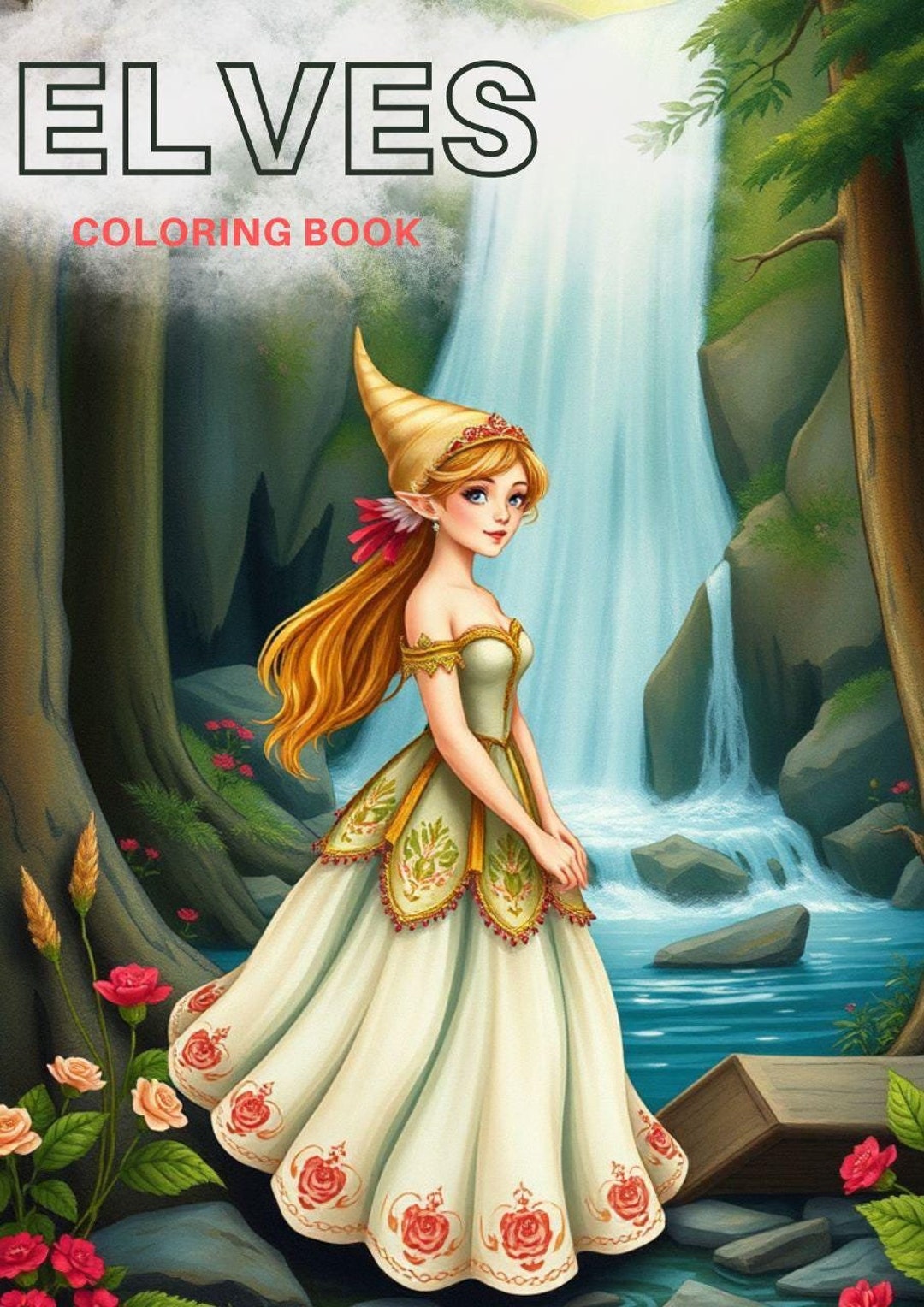 Coloring Books With Mythical Elves, Coloring Books for Adults and Kids ...
