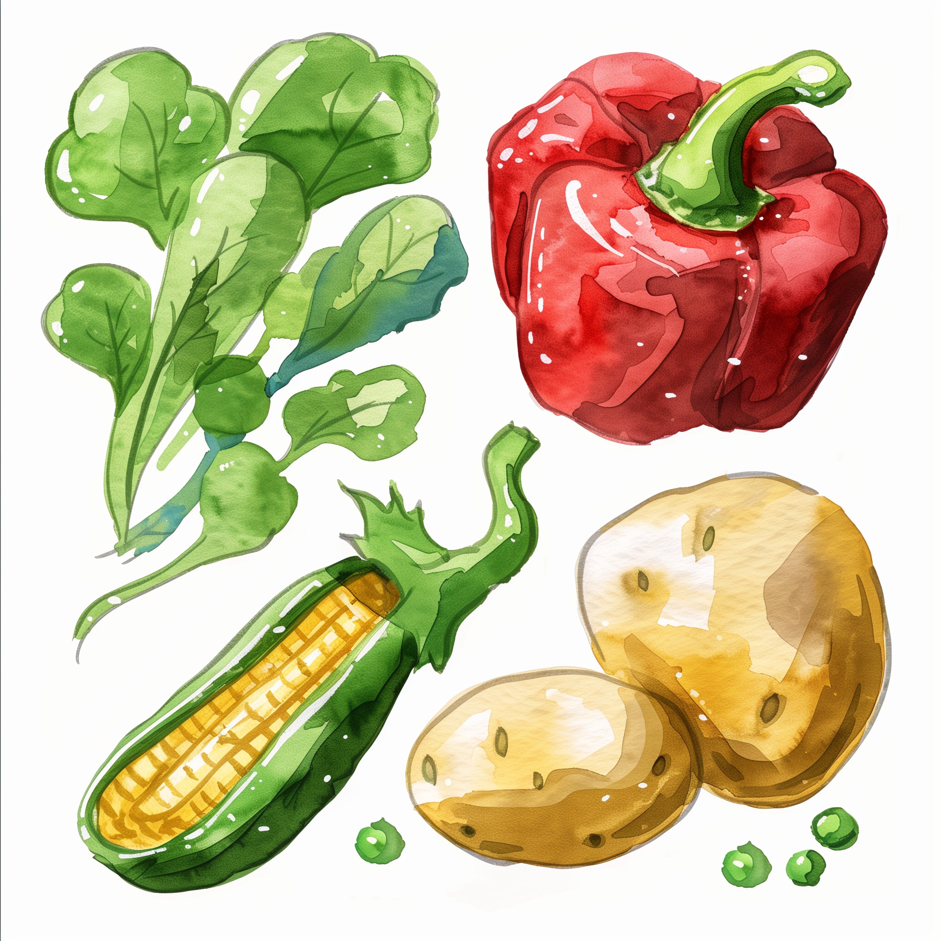 Watercolor Vegetable Clipart Png Collection - Berries, Citrus, Tropical ...