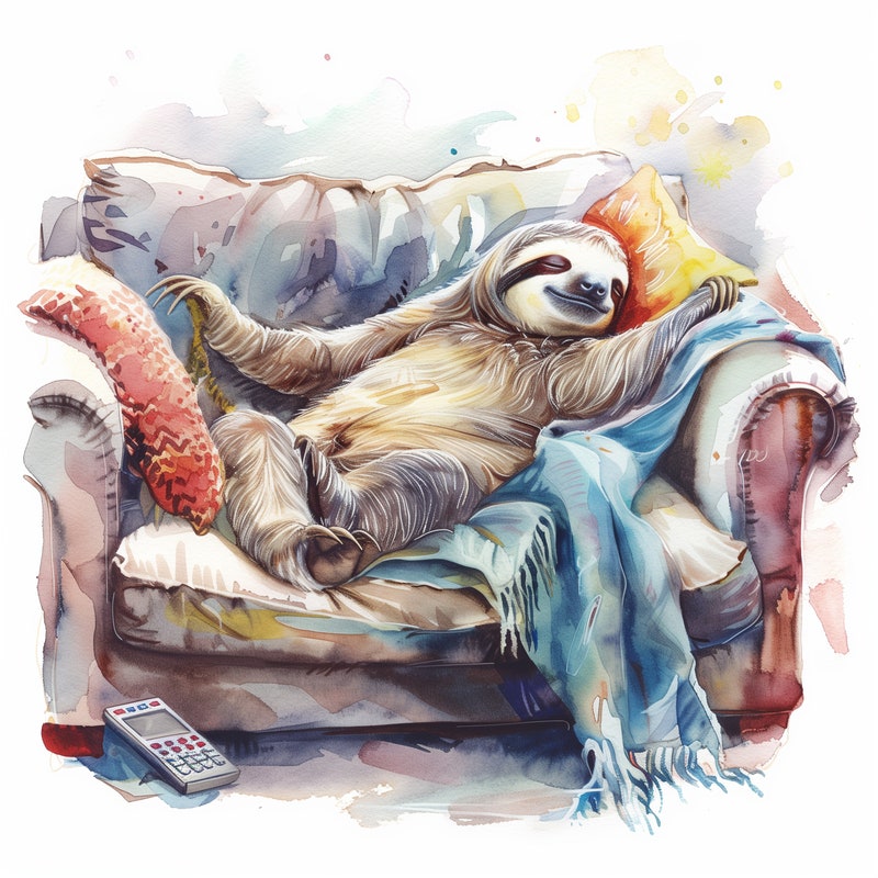 Sloth Watercolor - Etsy