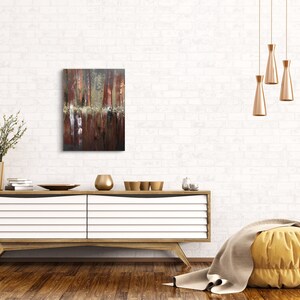 Abstract Canvas Wall Art - Red Gray Hand-made Painting for Wall Decor ...