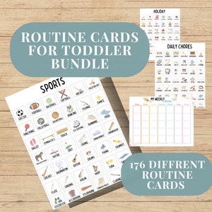 Daily Routine Cards, Visual Schedule Toddler Routine, Chart for Kids ...