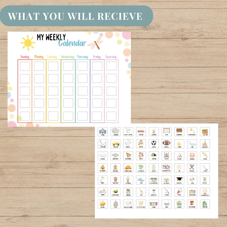Kids Weekly Planner, Routine Cards Printable, Weekly Kids Calendar ...