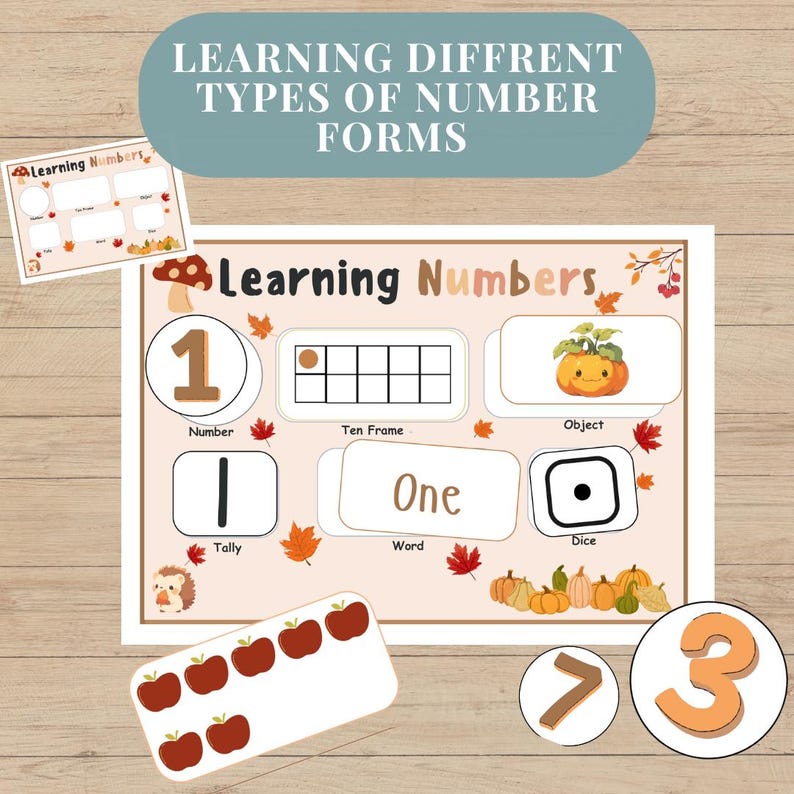 Counting Activity, Fall Autumn, Toddlers Number 1 to 10 Learning Resources, Match Practice ...