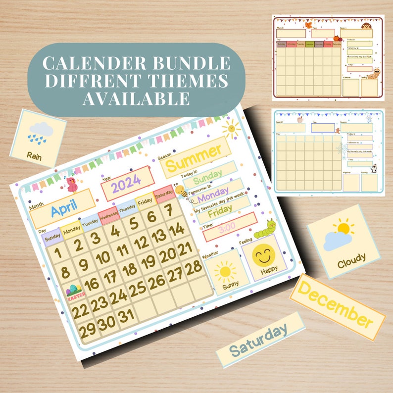 Calendar Bundle for Kids Classroom, Morning Board, Routine, Homeschool ...