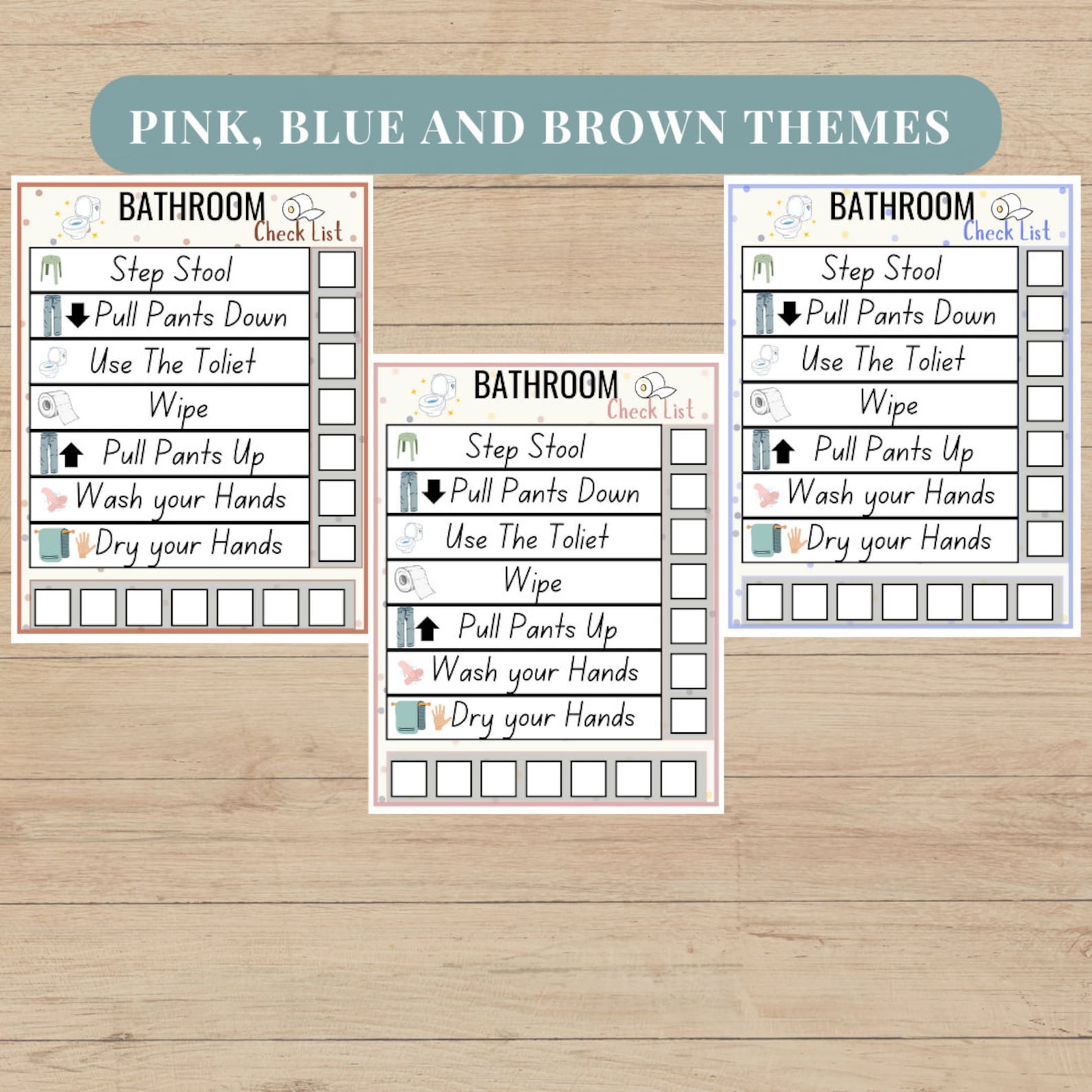 Bathroom, Potty, Toilet Checklist, Kids Visual Routine, Potty Training ...