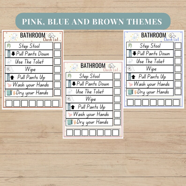 Bathroom, Potty, Toilet Checklist, Kids Visual Routine, Potty Training ...